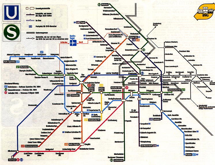 Netzplan von Mai 1984